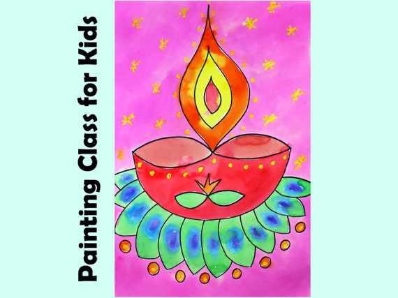 Diwali Diyas Drawings