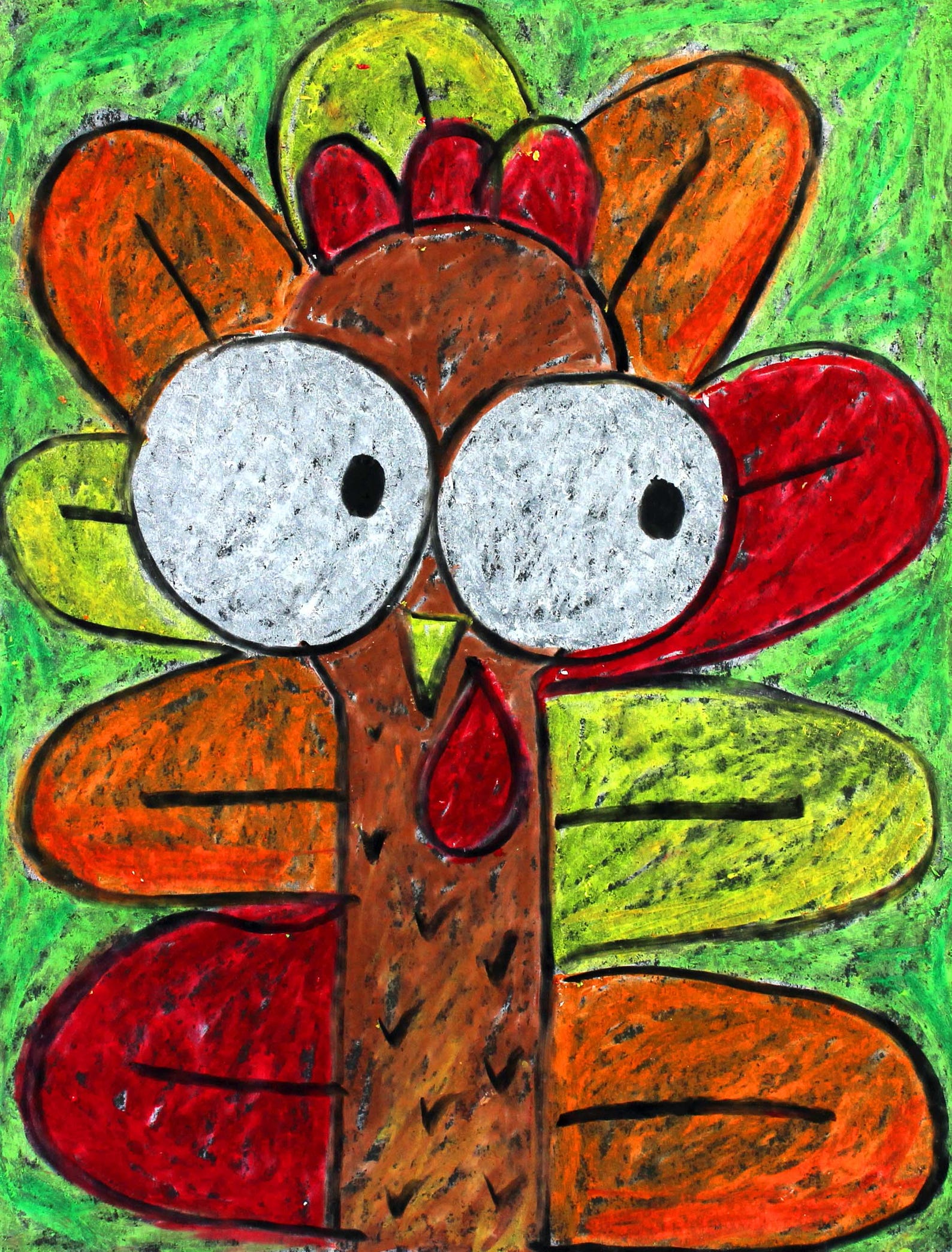 KOOKY TURKEY for THANKSGIVING | Kid's Video Art Lesson | Drawing & Oil ...