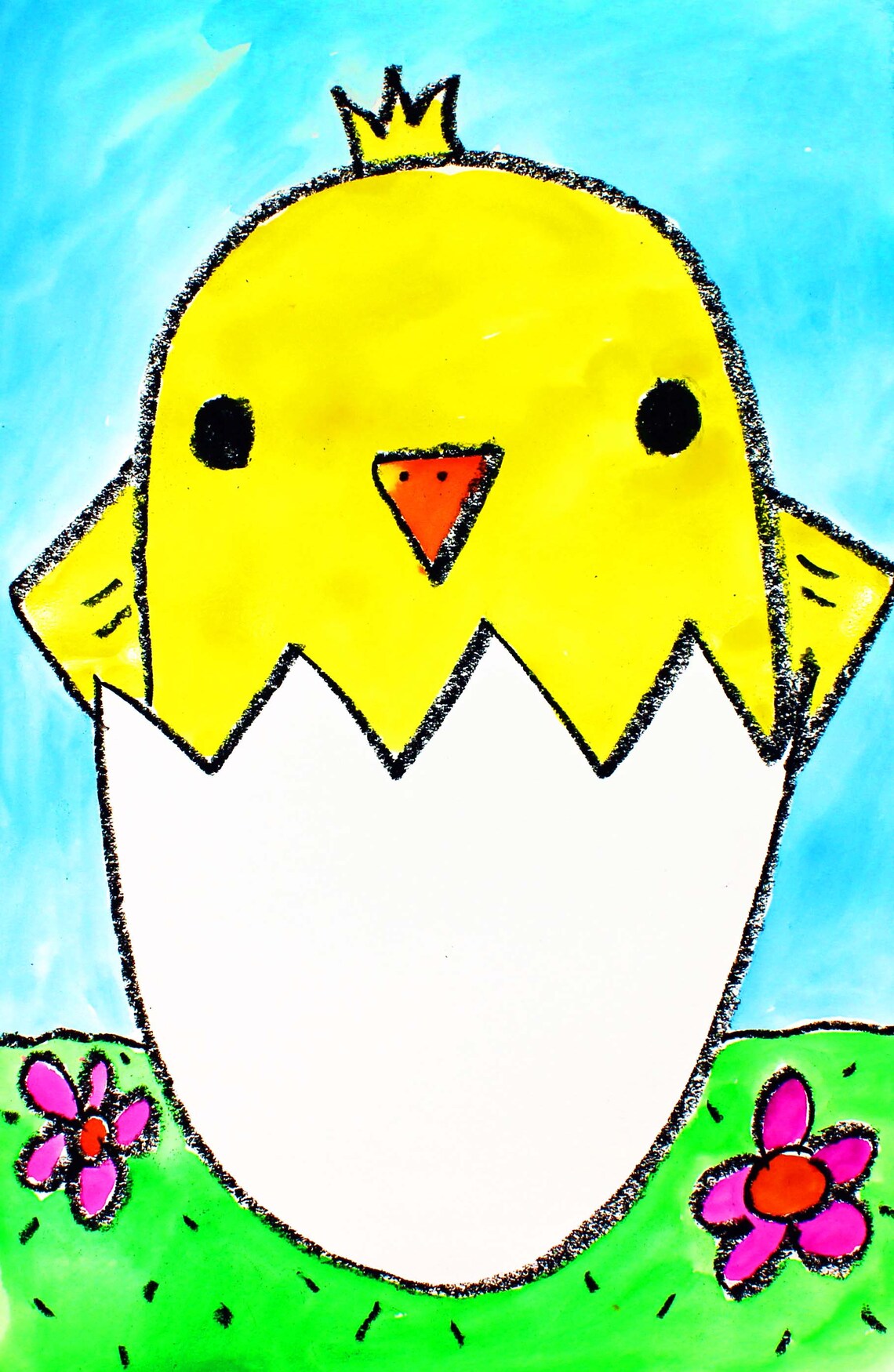 CHICK in an EGG | Kids Video Art Lesson | Drawing & Watercolor Painting ...