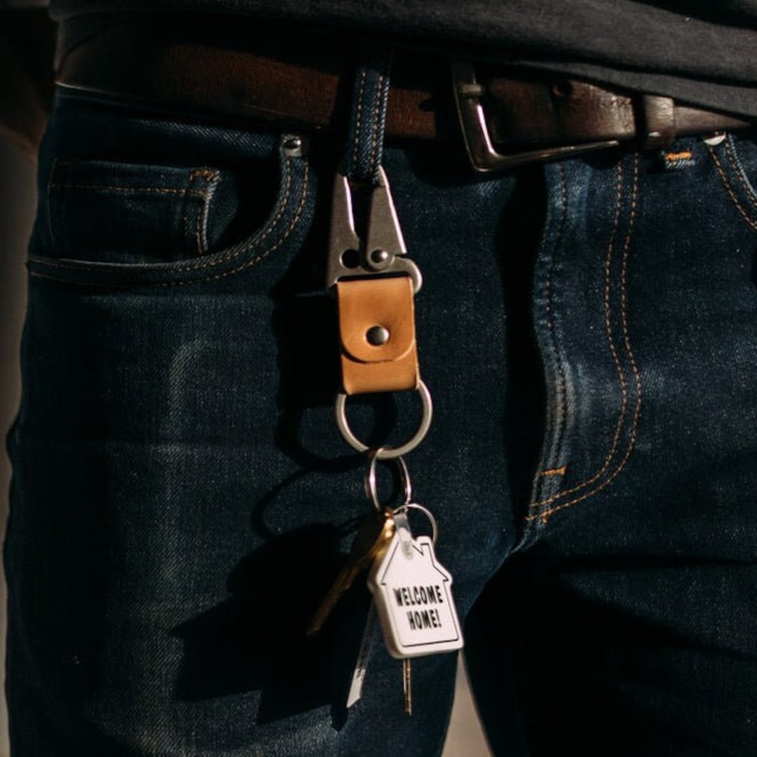 GENUINE LEATHER KEY Chain Leather Key Fob Key-chain Leather Key Chain ...