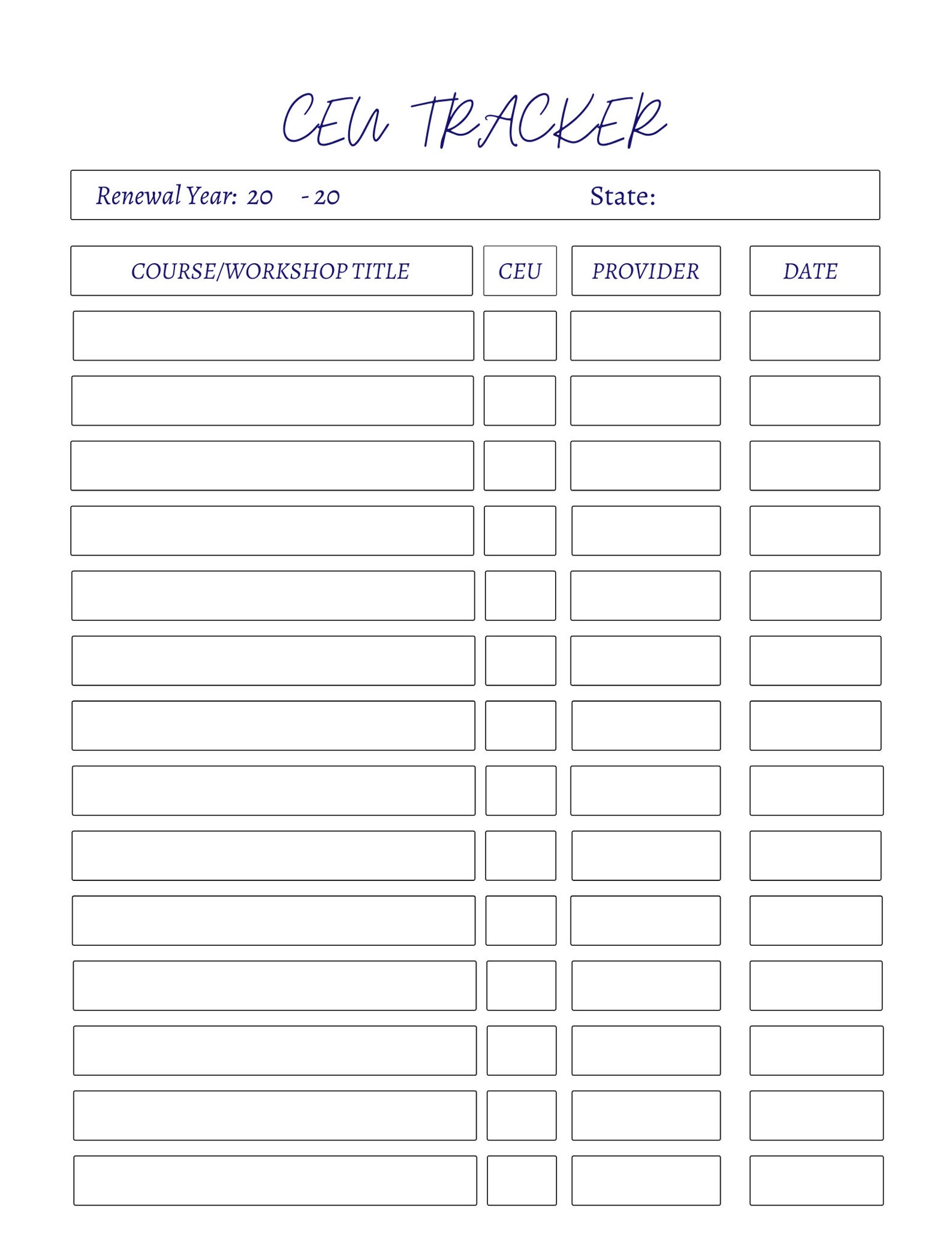 Continuing Education Tracker - Etsy