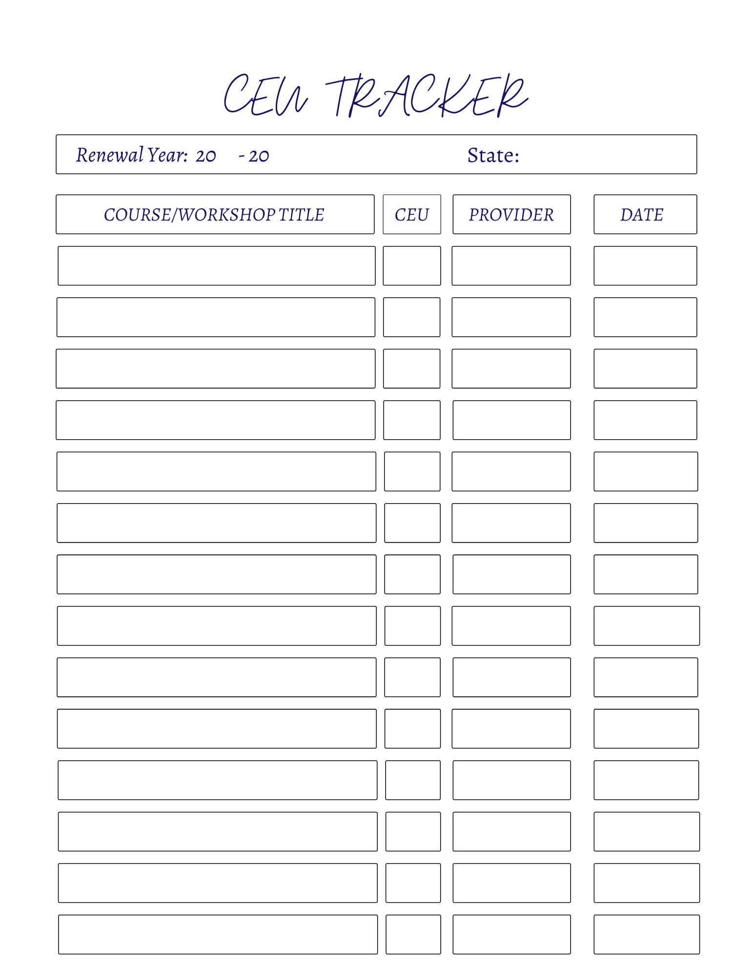 Continuing Education Tracker - Etsy