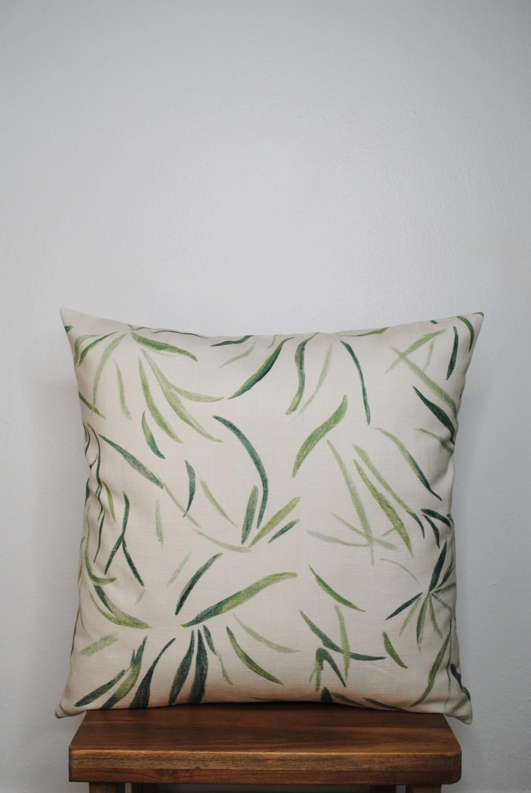 Green Leaves Falling Pillow Cover - 100% Cotton - Etsy