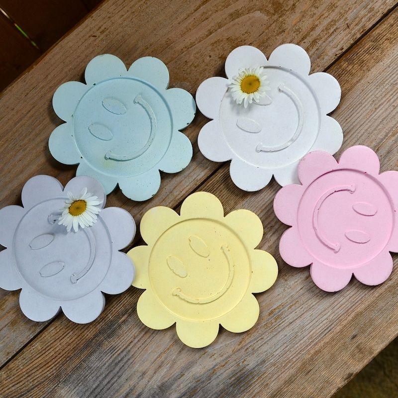 Smiley Face Coasters - Etsy