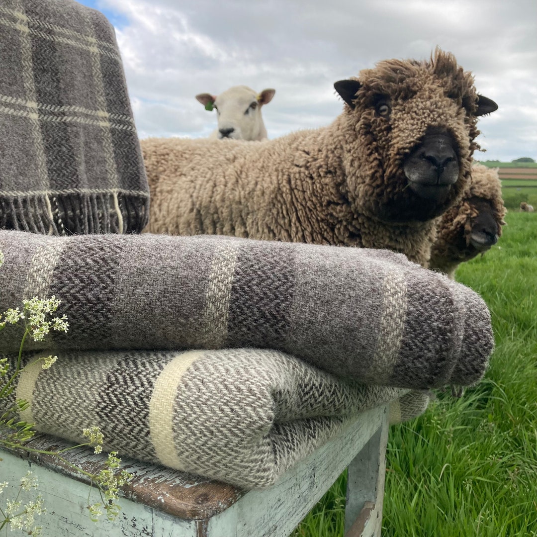 100% Natural Wool Blanket - Undyed, Small Batch, UK Produced - Etsy UK