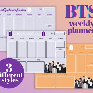 BTS Weekly Planner, BTS Illustrated Planner, Downloadable and Printable ...
