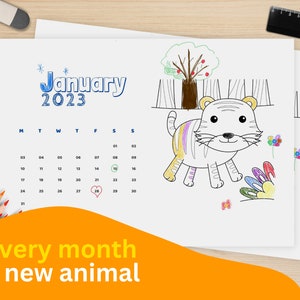 Downloadable Coloring Calendar, 2023 Calendar, Coloring Pages and ...