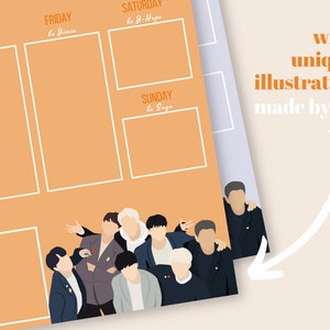 BTS Weekly Planner, BTS Illustrated Planner, Downloadable and Printable ...