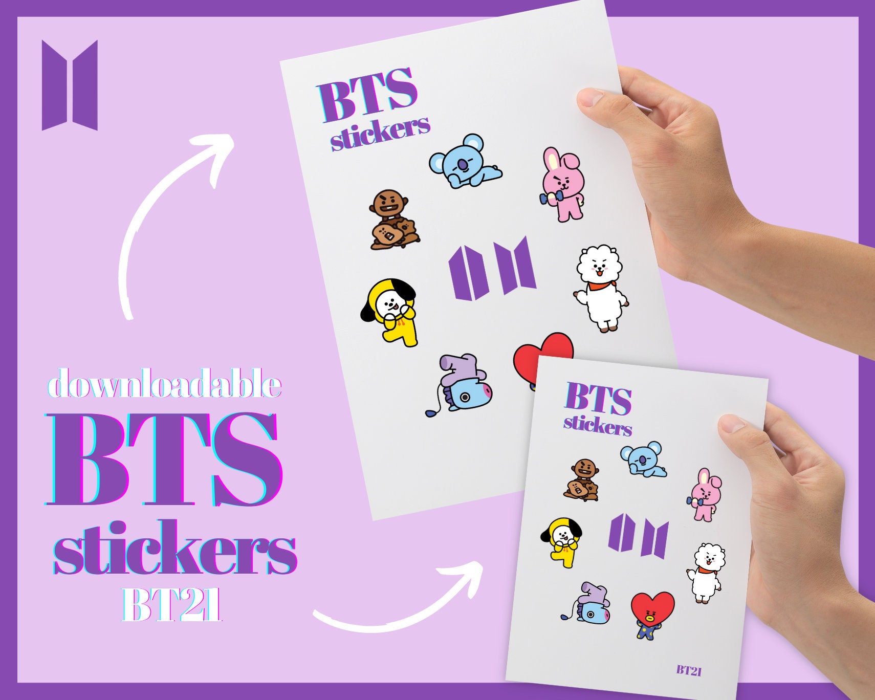 BTS BT21 STICKERS, Downloadable and Printable Stickers, BT21 Stickers ...