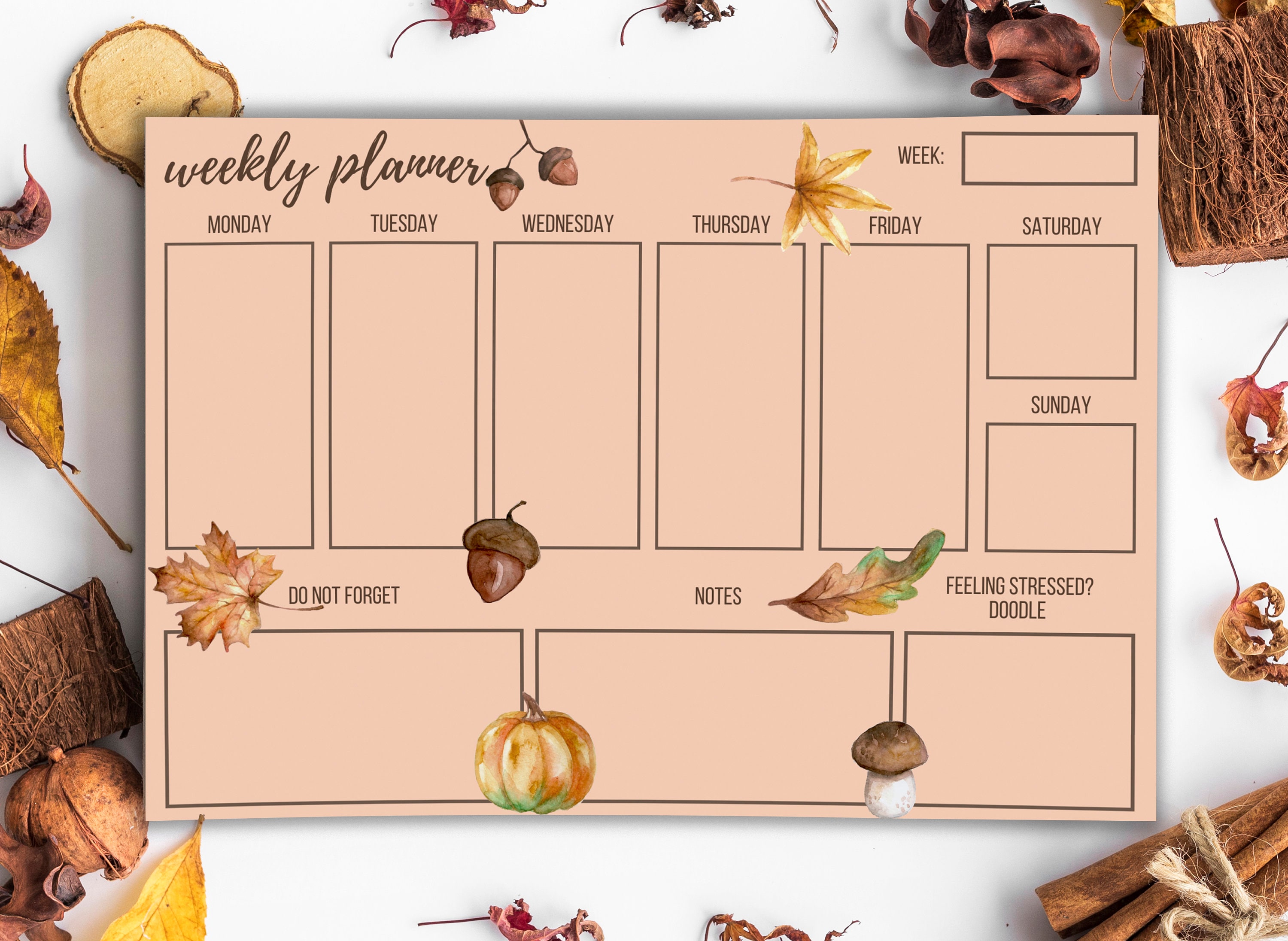 Weekly Printable Planner | Task Planner | Autumn Weekly Planner ...