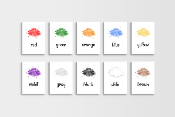 Color Flashcards Digital Download Printable Flashcards - Etsy
