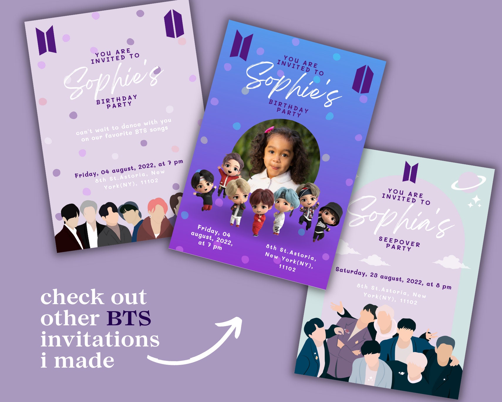 BTS Christmas Party Invitation Template, Editable in Canva Invitation ...