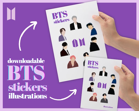 BTS STICKERS Downloadable and Printable Stickers Stickers - Etsy