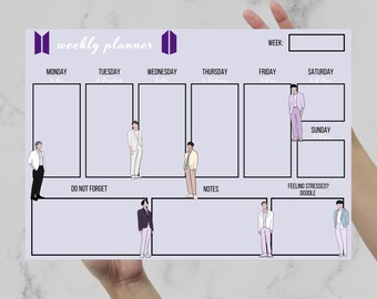 BTS Student Planner | Printable Planner | ARMY Student Planner | Weekly ...