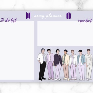 BTS Planner, BTS to Do List, Downloadable to Do List, Printable to Do ...