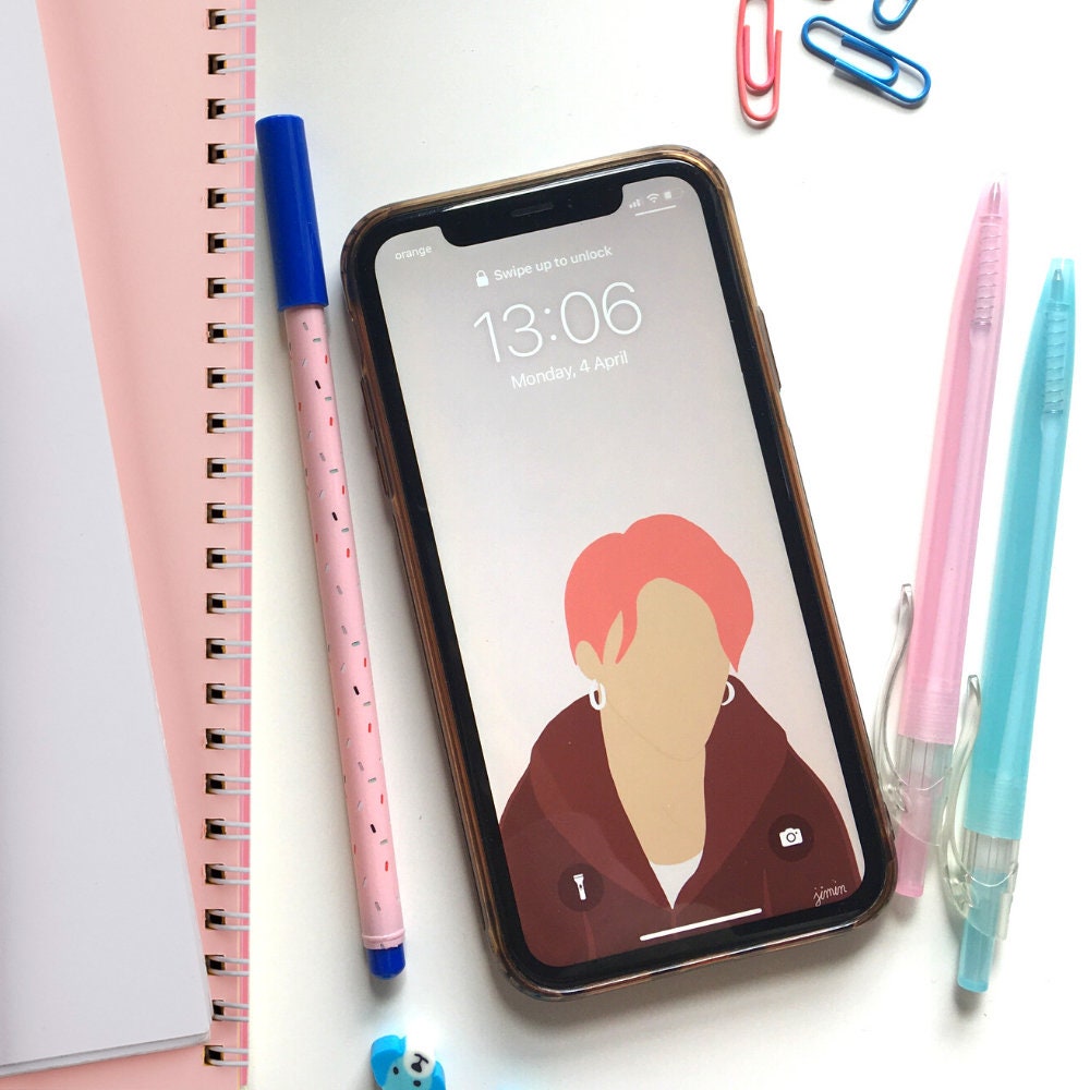 BTS Illustrated Phone Wallpapers, OT7 Wallpapers, Minimalist BTS ...