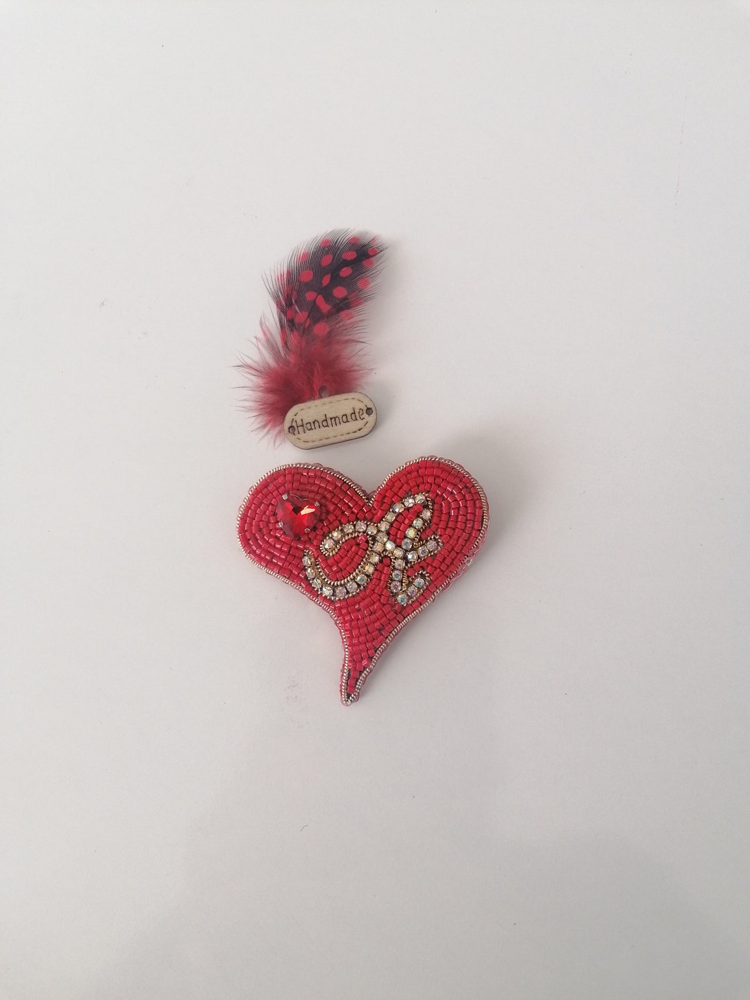 Red Heart Broochred Gold Heart Broochvalentine Giftheart - Etsy