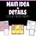 Main Idea and Details Mat With Matching Writing Paper - Etsy