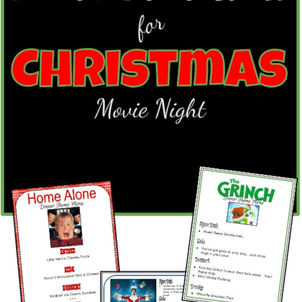 Christmas Movie Dinner Menus - Etsy