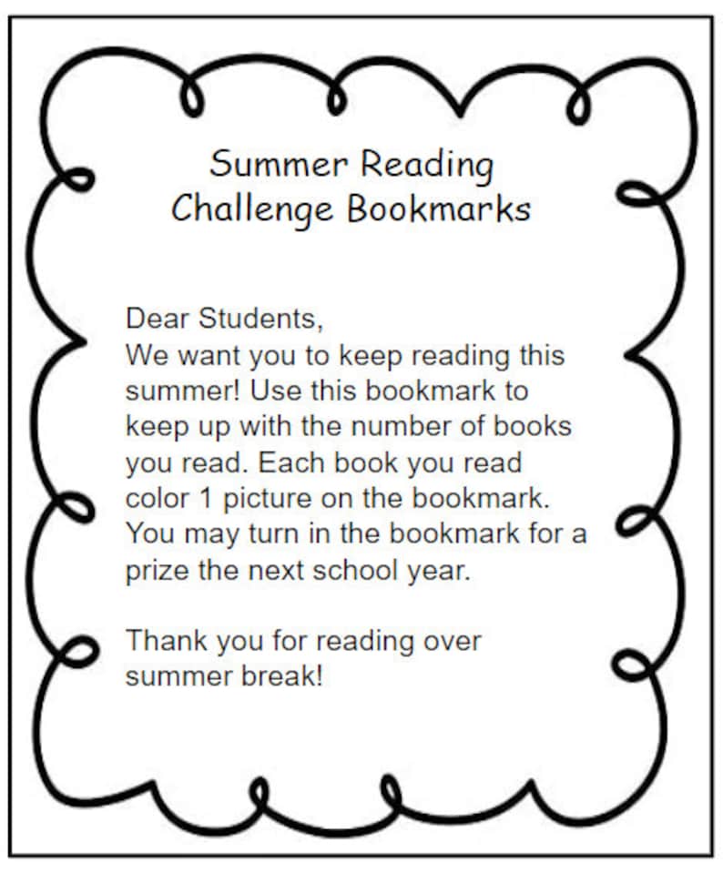 Summer Reading Challenge Bookmarks - Etsy