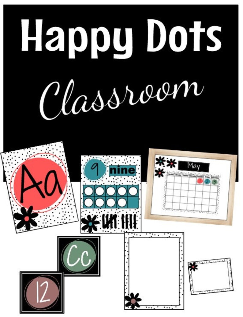 Happy Dots Classroom Decorations - Etsy