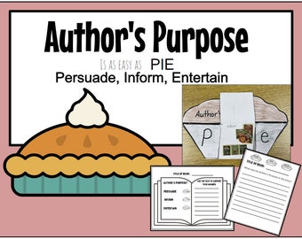 Authors Purpose PIEED Anchor Chart Printable Poster, Study Notes ...