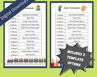 Daycare Daily Schedule | Etsy