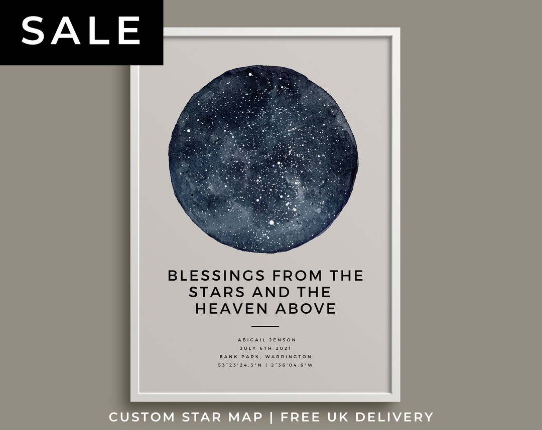 Memorial Star Map Sympathy Gift Print, Loss of Father, Mother, Custom ...