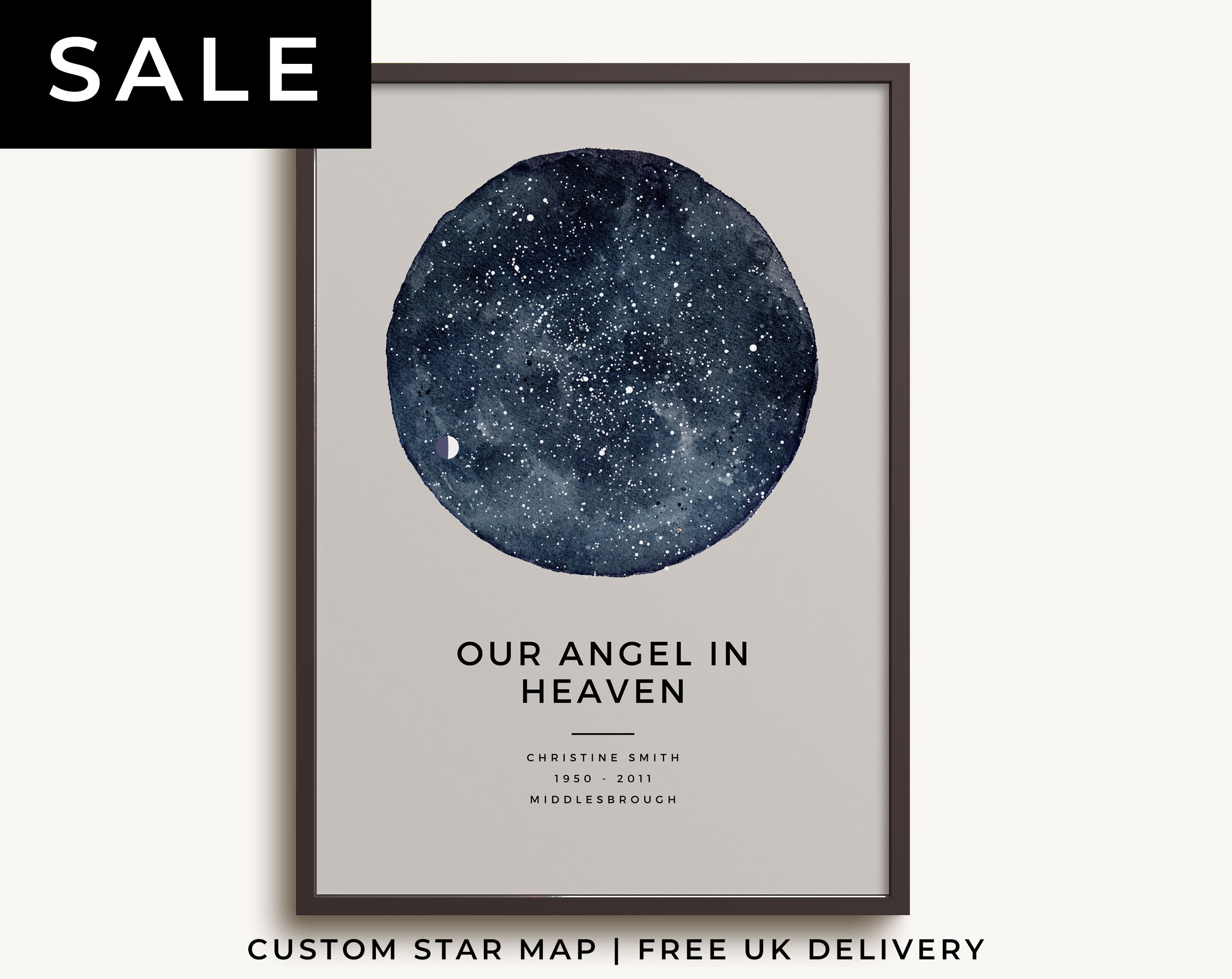 Loving Memory Star Map, Loss of Loved One, Grief, Celebration of Life ...