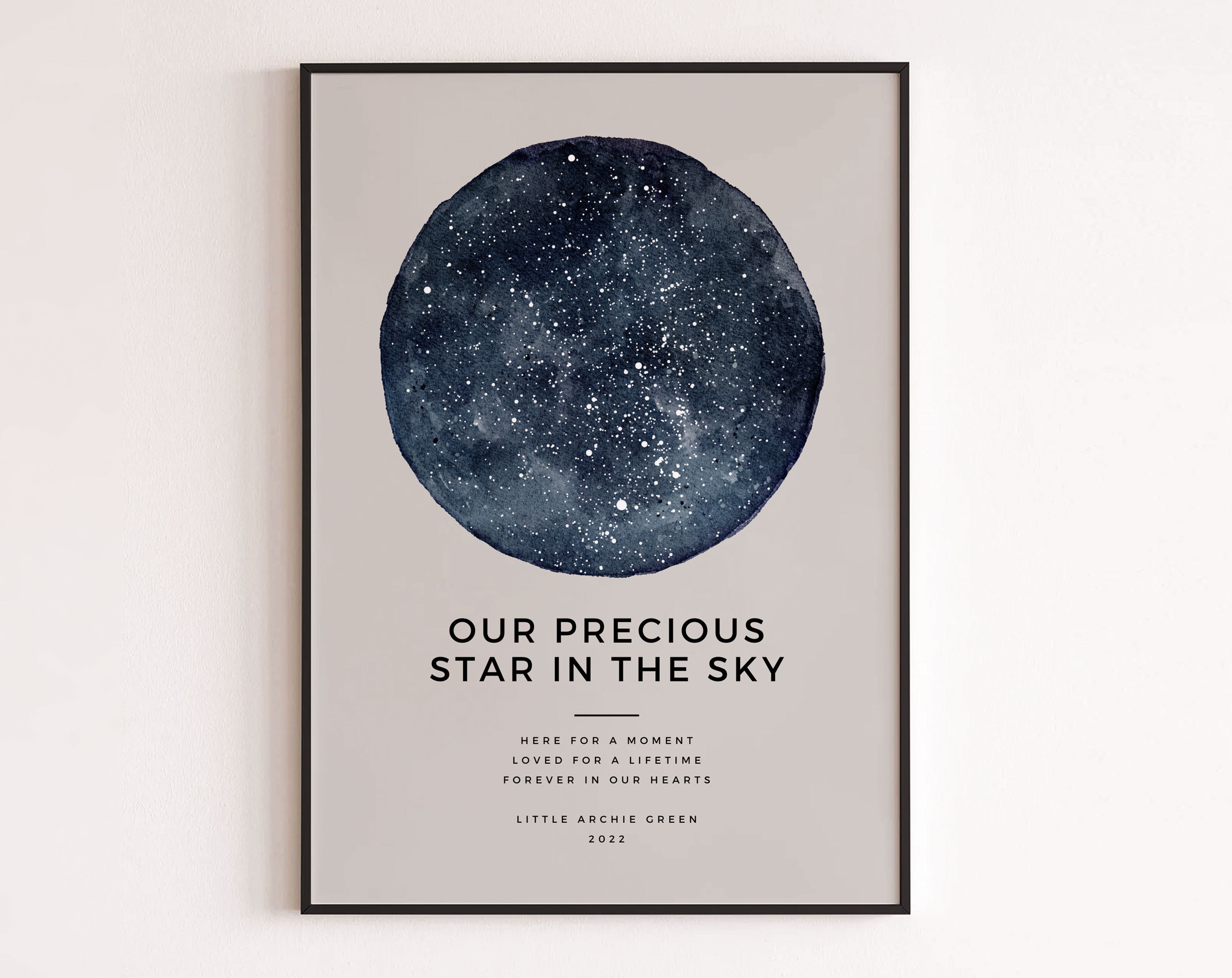 Memorial Star Map, Loss of Baby, Loving Memory for Mum, Dad, Grandad ...