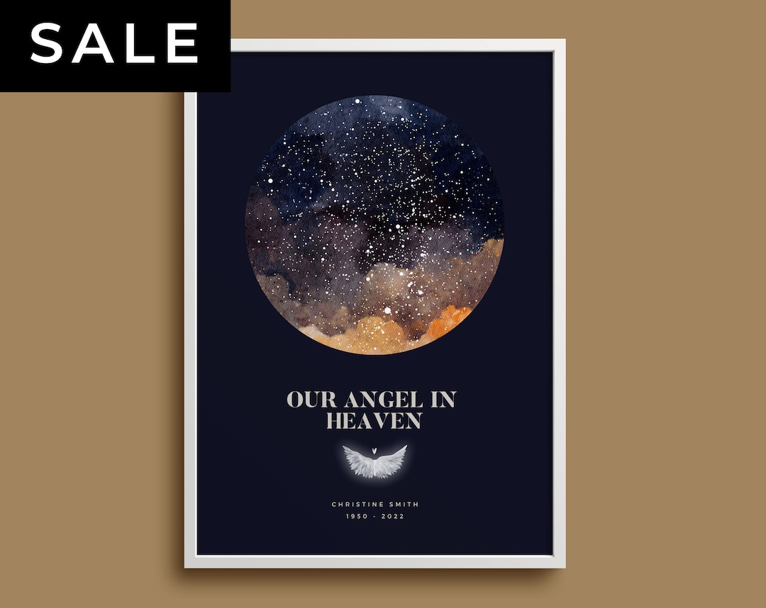 Our Angel in Heaven Bespoke Star Map Print Poster With Name - Etsy