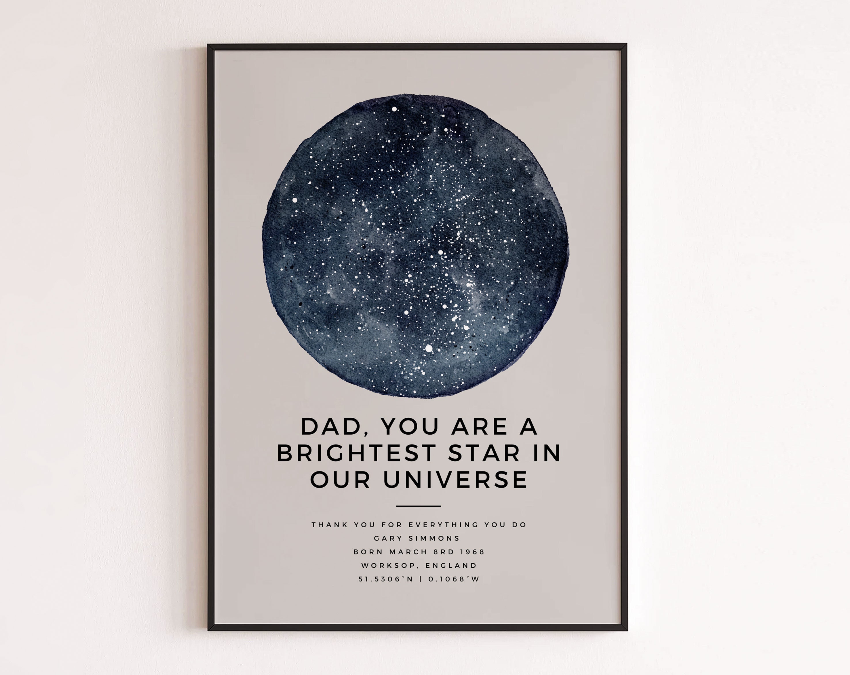 Memorial Star Map, Loss of Loved One, Grief, Remembrance Gift ...