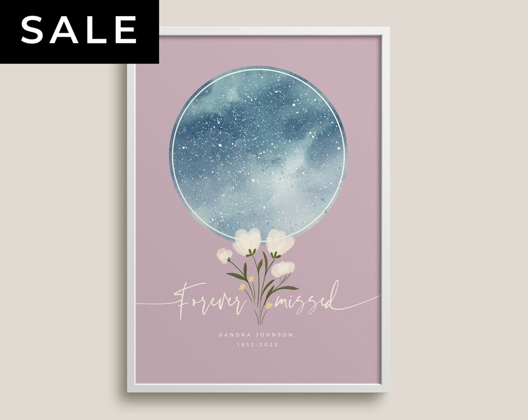 Forever Missed, Custom Star Map Print Poster, Thoughtful Personalised ...