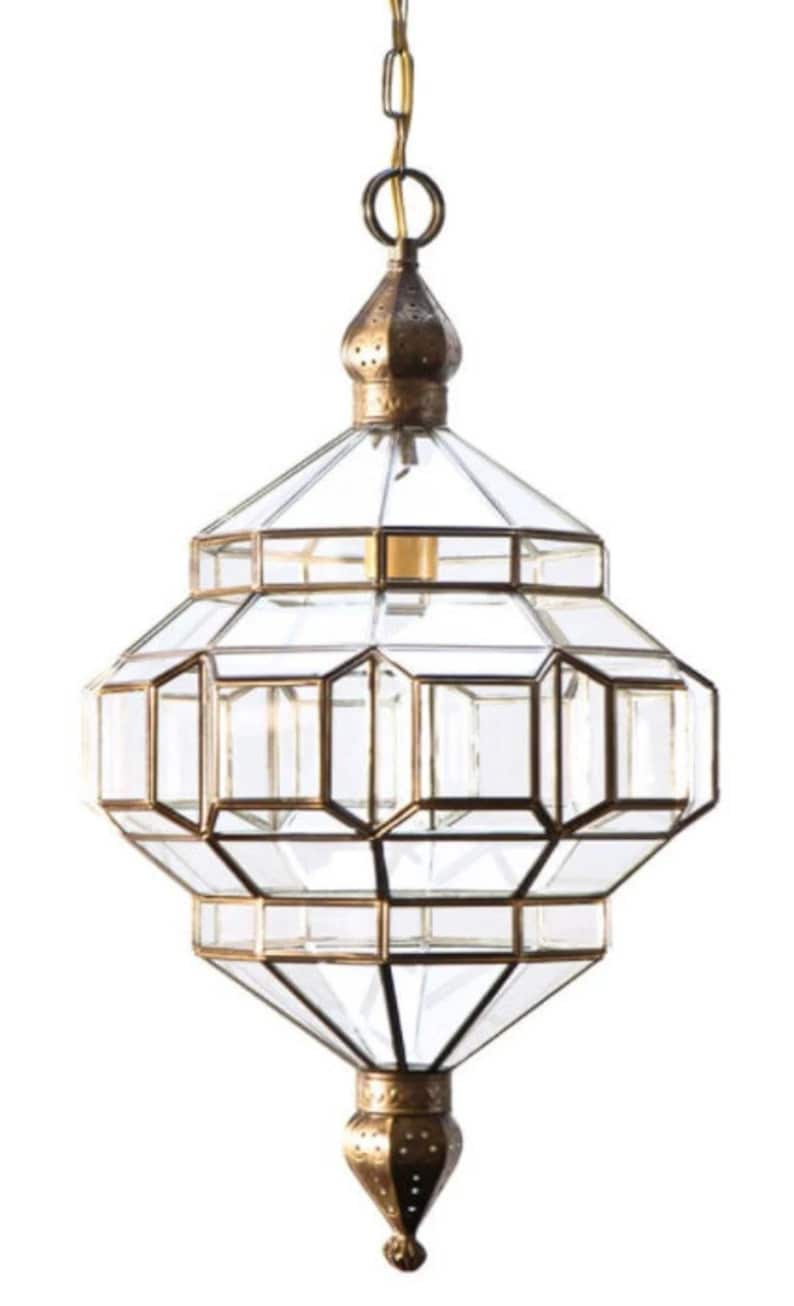 Glass Light moroccan Pendant Light Brass Handmade Moroccan - Etsy