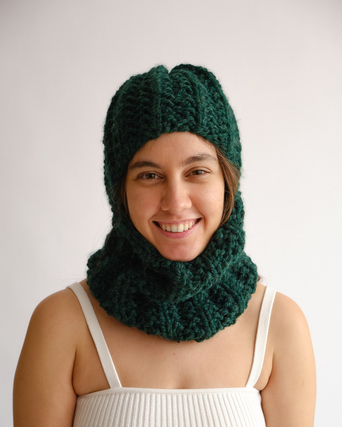 Emerald Green Wool Balaclava Handmade Chunky Balaclava Hand - Etsy