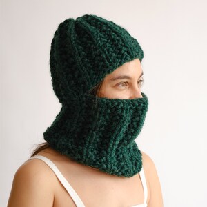 Emerald Green Wool Balaclava Handmade Chunky Balaclava Hand | Etsy