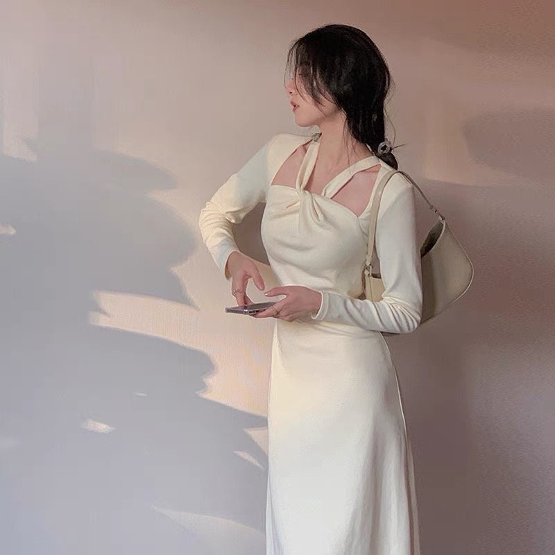 Long Sleeve Midi Dress by Daisy Clothing Knitted Cotton Occasion ...