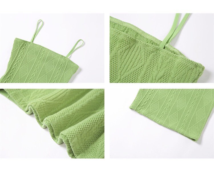 Green Halter Avocado Knitted Mini Dress Stretchy Bodycon Style Dress ...
