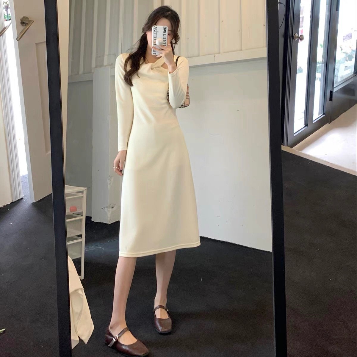 Long Sleeve Midi Dress by Daisy Clothing Knitted Cotton Occasion ...