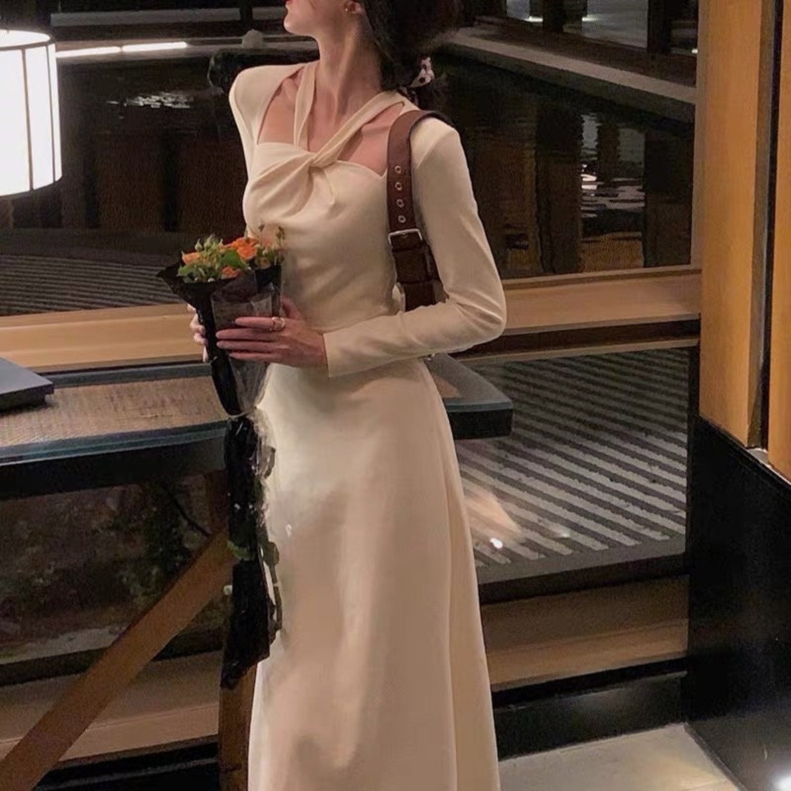 Long Sleeve Midi Dress by Daisy Clothing Knitted Cotton Occasion ...