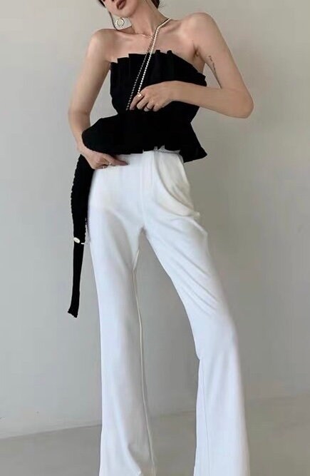 Women Strapless Pleated Tube Top Cotton Tube Tops Elegant - Etsy