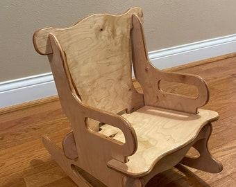 Child's Rocking Chair-hickory Puzzle Rocker-custom Made Furniture for ...