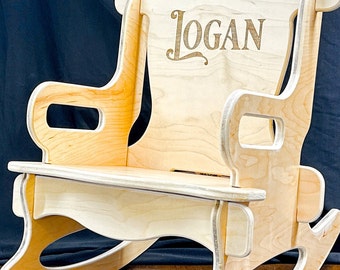 Child's Rocking Chair-hickory Puzzle Rocker-custom Made Furniture for ...