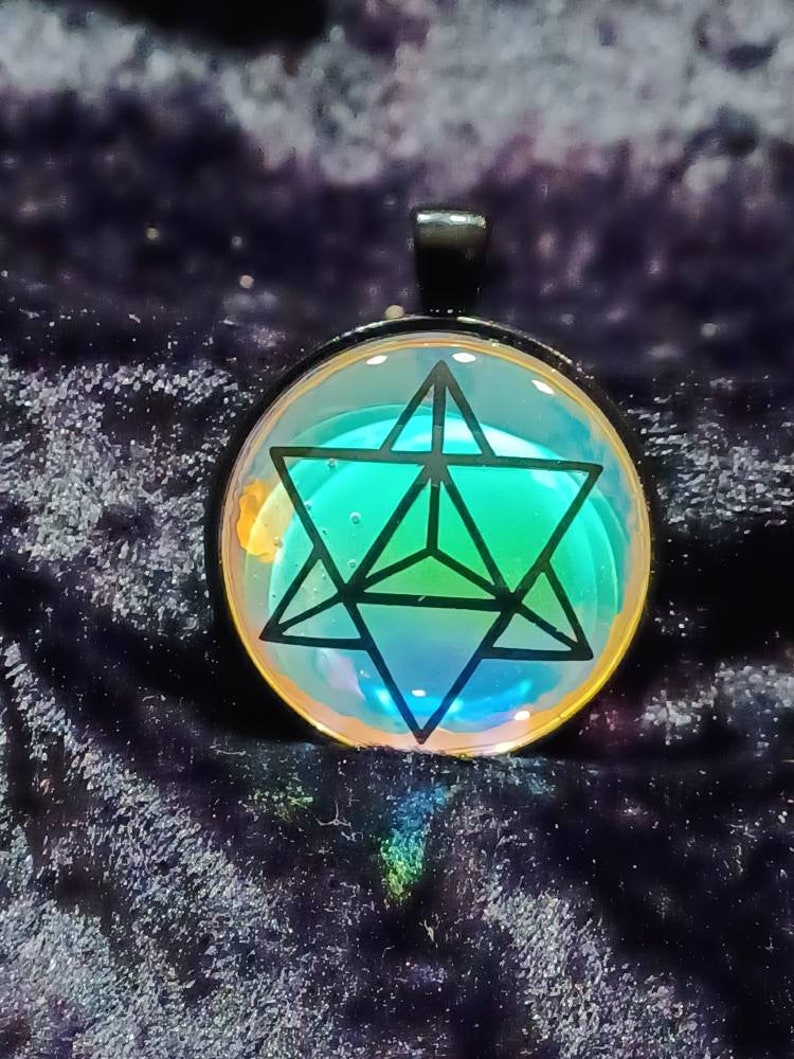 Meratrons Cube/merkaba Sacred Geometry Double Sided Glass Pendant. - Etsy