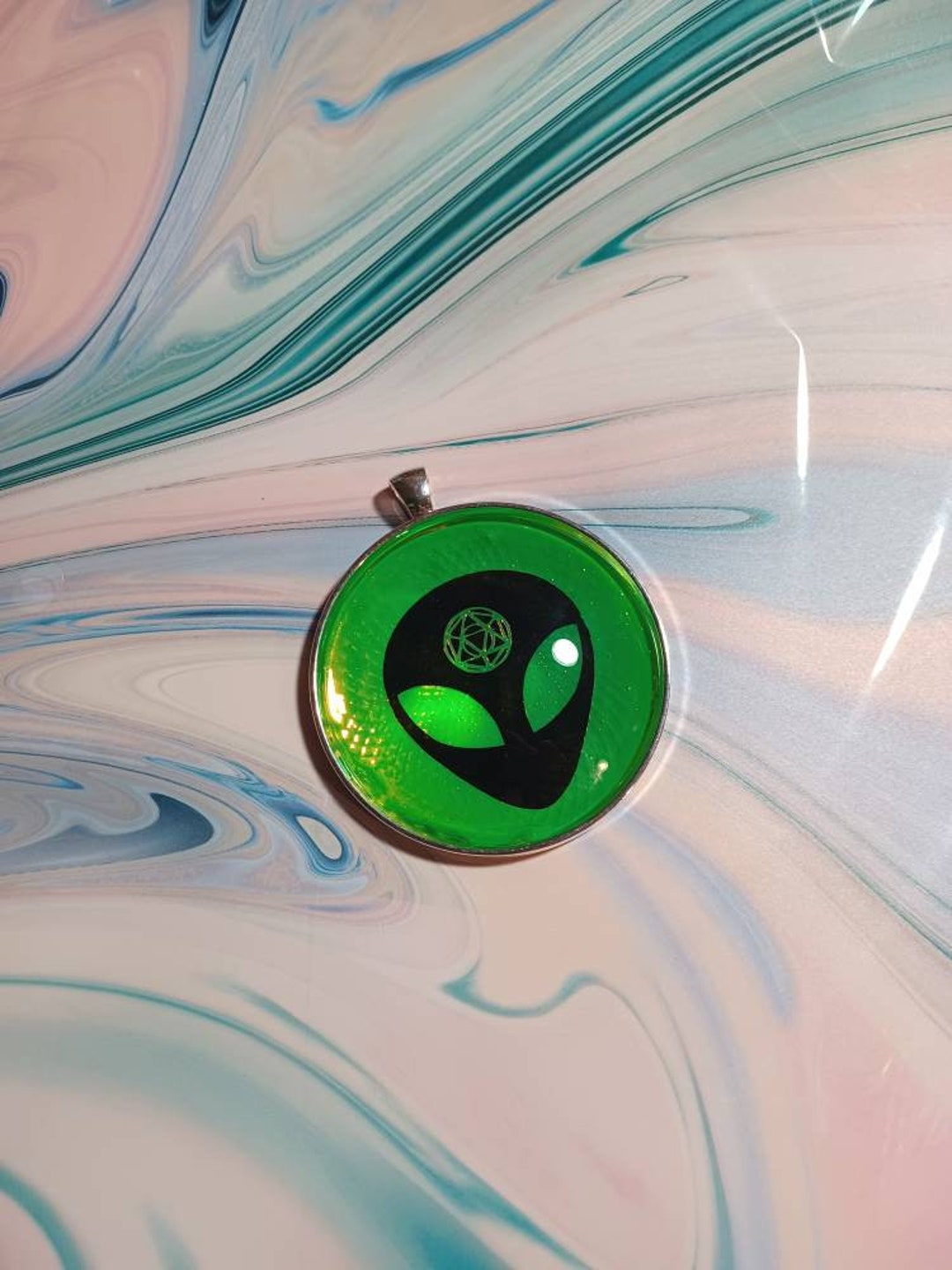 Alien Sacred Geometry 2 Inch Glass Pendant - Etsy