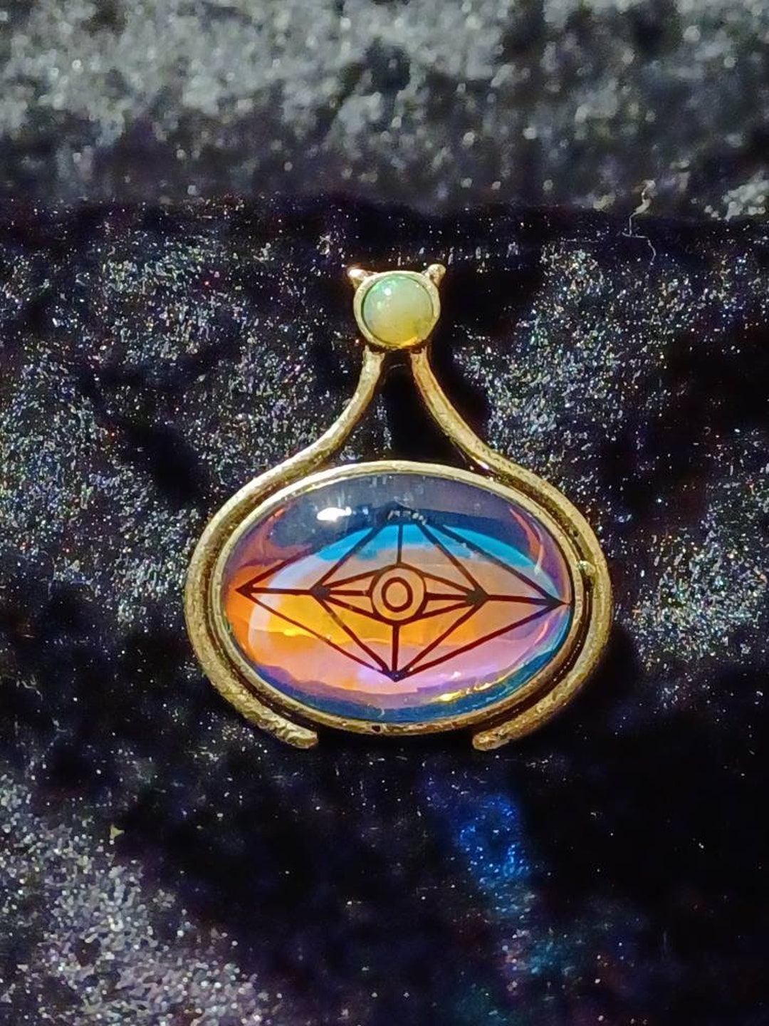 Slander Eye Logo With an Opal Gemstone on Top. - Etsy