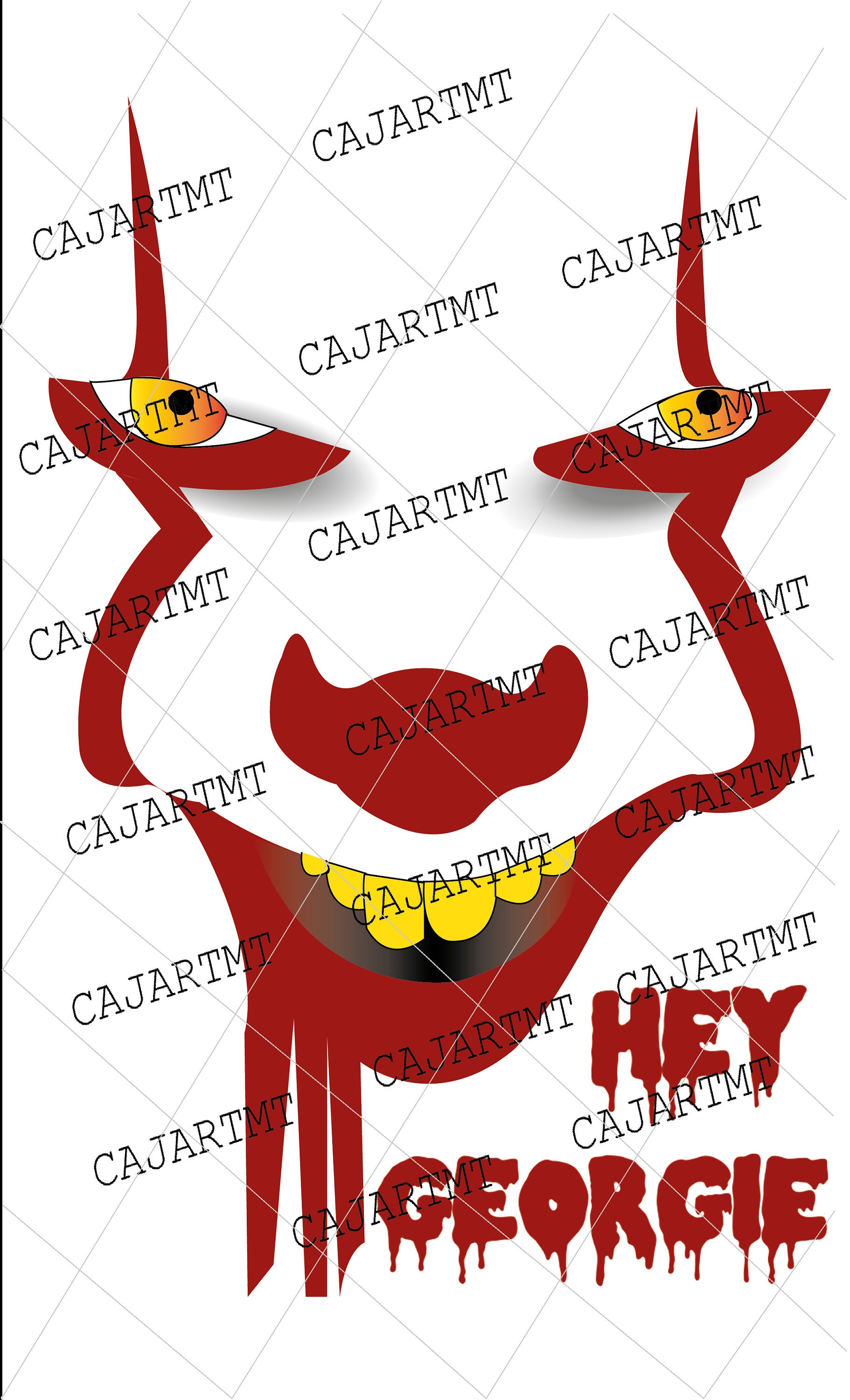 Pennywise It Hey Georgie Big Face PNG JPG SVG - Etsy