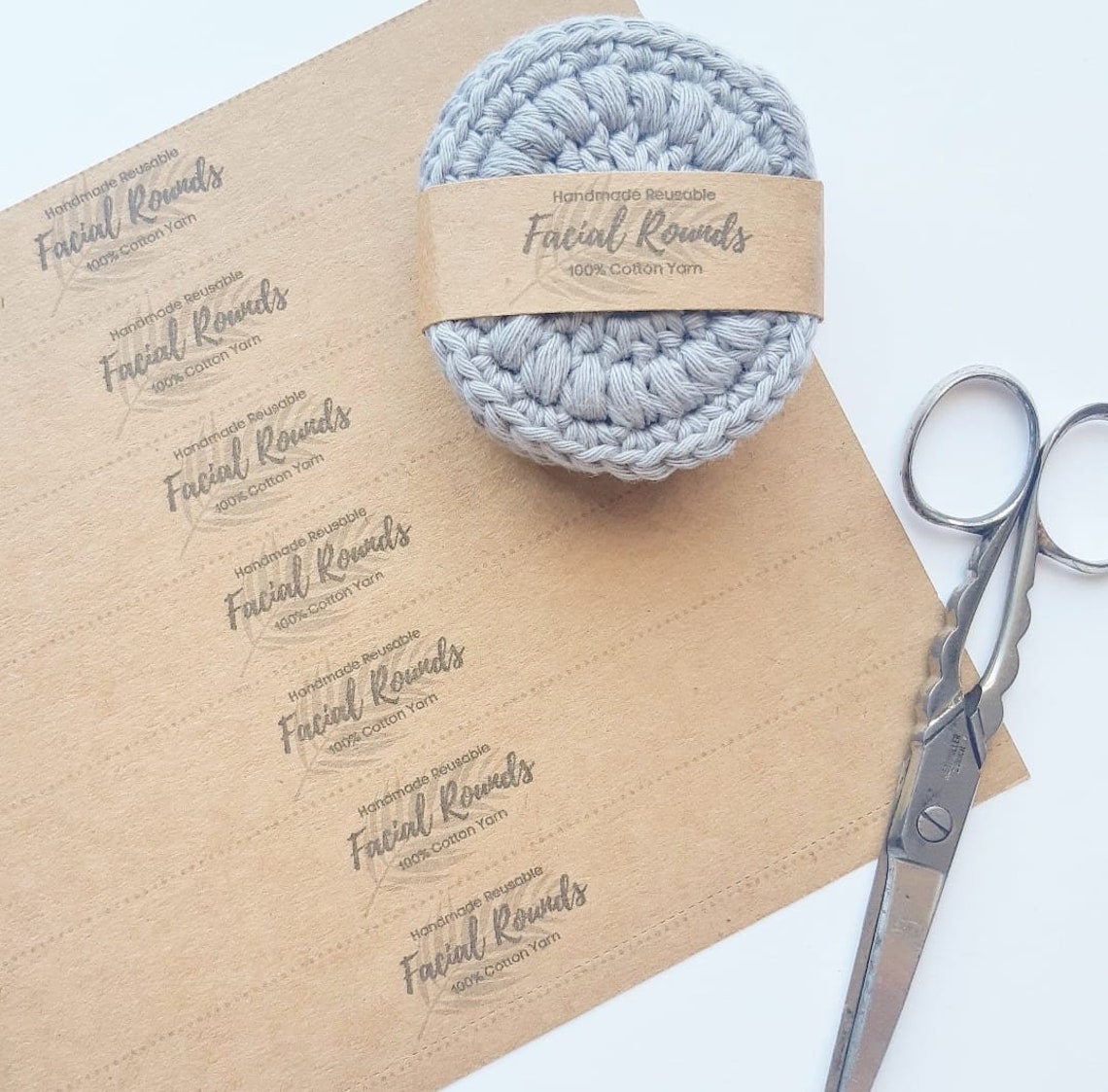 PRINTABLE Facial Rounds / Strap Wrap Labels DIY Packaging Downloadable ...
