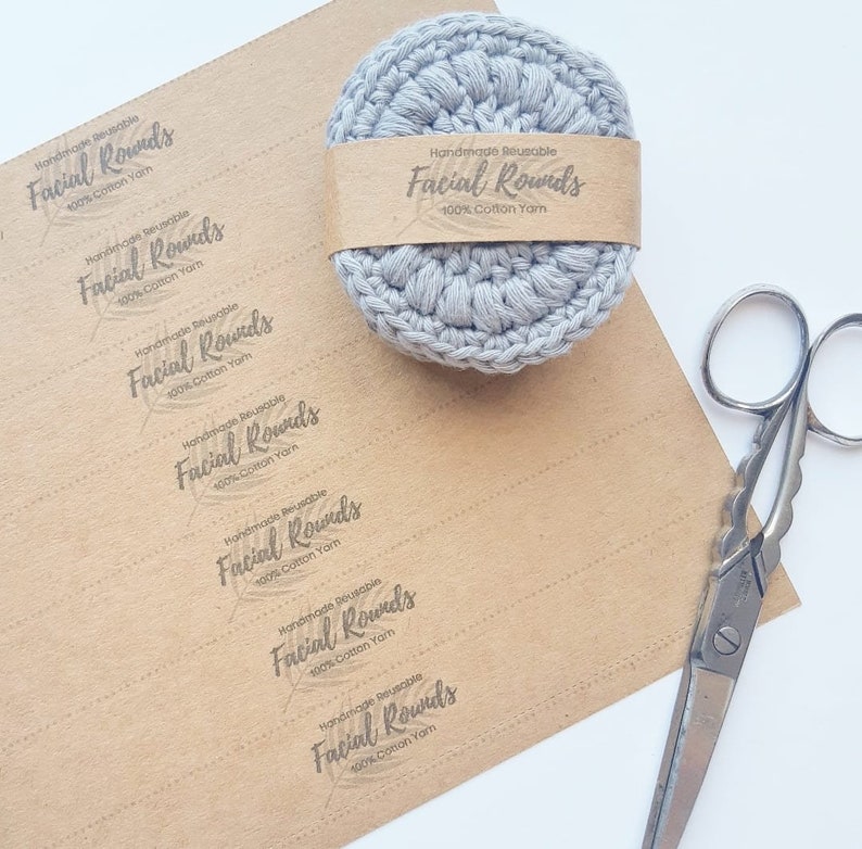 PRINTABLE Facial Rounds / Strap Wrap Labels DIY Packaging Downloadable ...