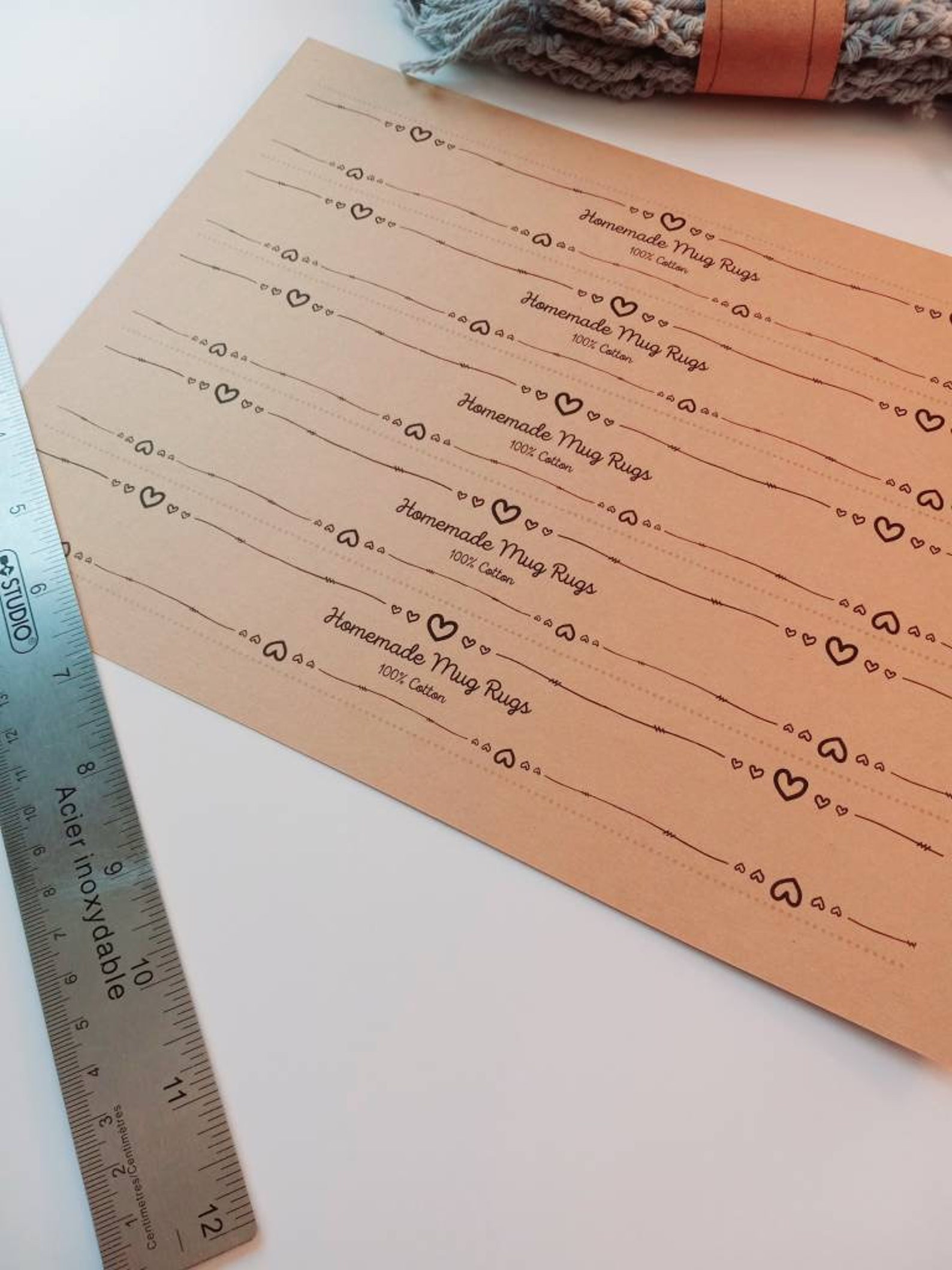 Mug Rug Tags: Heart Beat Template, DIY Wrap Labels (downloadable PDF ...